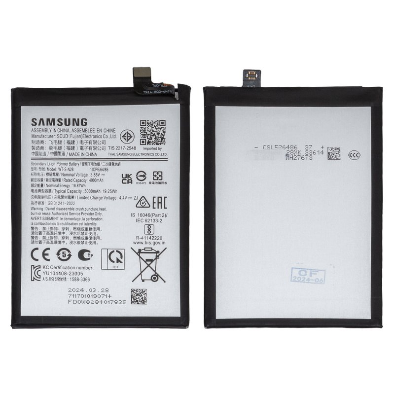 Battery WT-S-N28 compatible with Samsung A055 Galaxy A05, (Li-ion, 3.85 V, 5000 mAh, Original ...