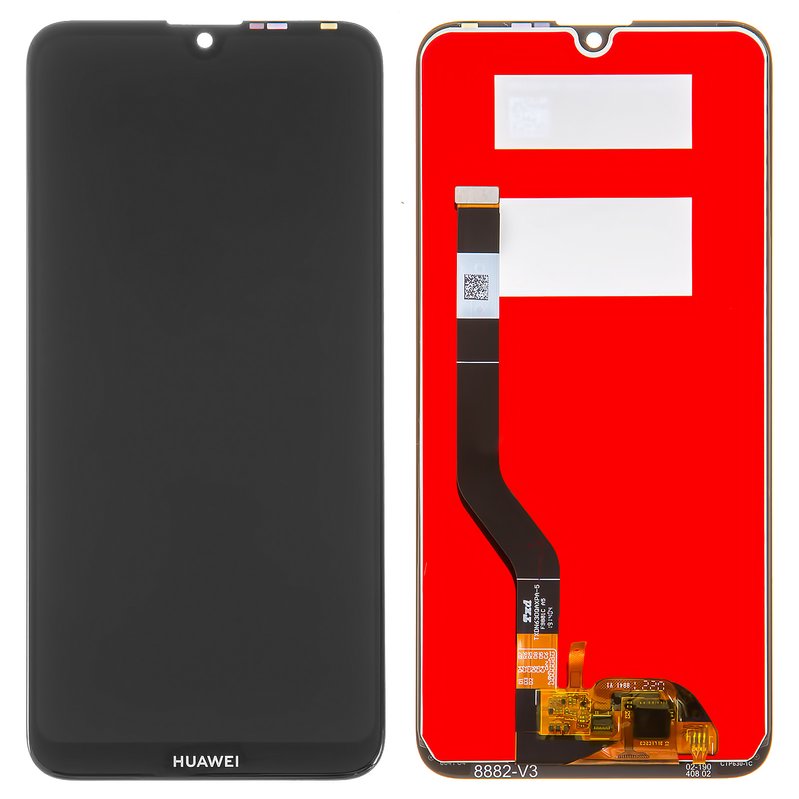 LCD compatible with Huawei Y7 (2019), (black, without frame, High Copy ...